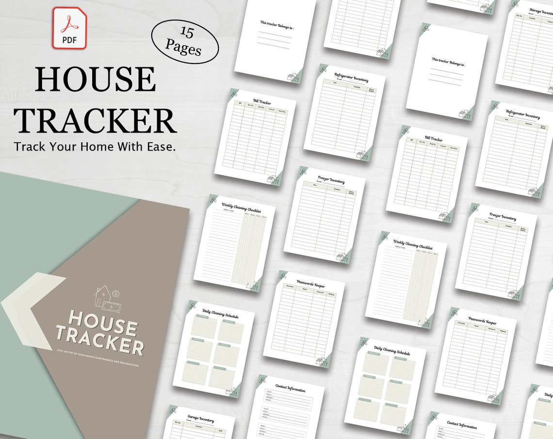 The Ultimate House Tracker , Printable Tracker, Digital Download, US ...