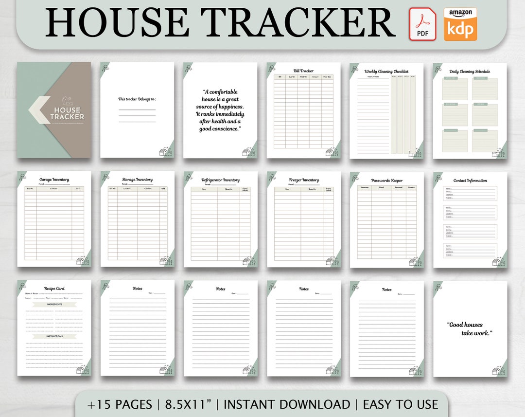 The Ultimate House Tracker , Printable Tracker, Digital Download, US ...