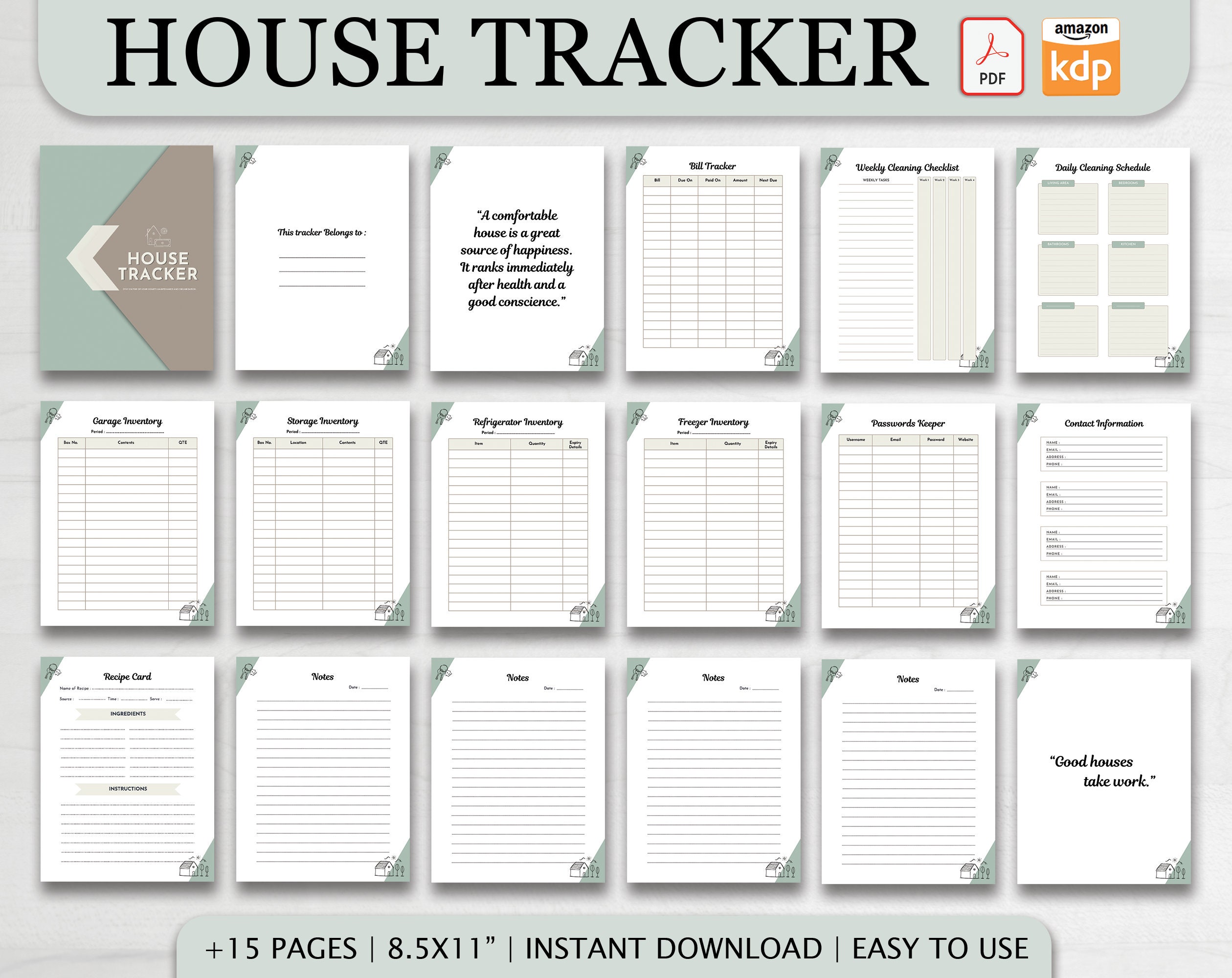 The Ultimate House Tracker , Printable Tracker, Digital Download, US ...