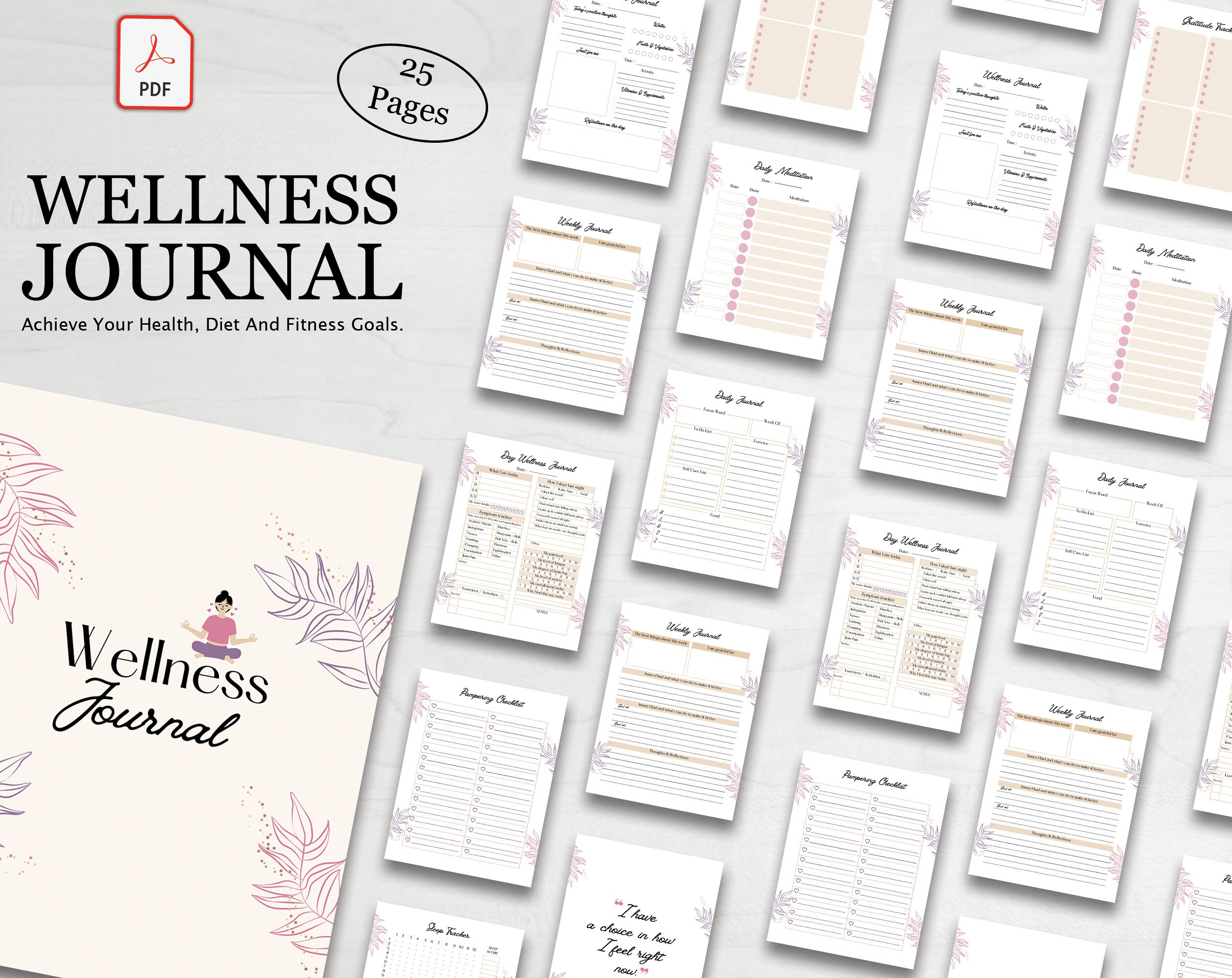 The Ultimate Wellness Journal, Printable Wellness Journal, Digital ...