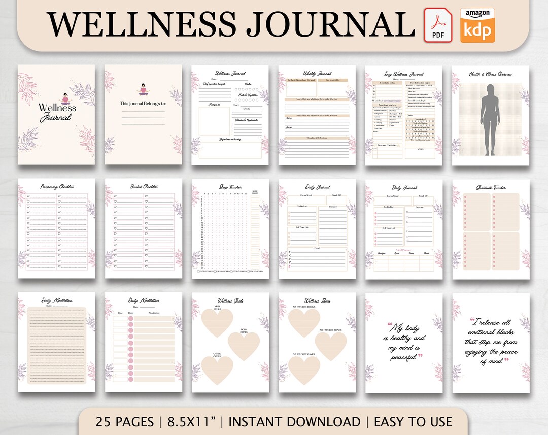 The Ultimate Wellness Journal, Printable Wellness Journal, Digital ...