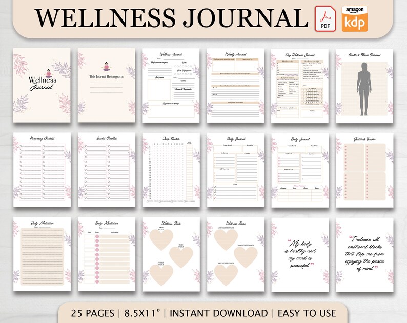 The Ultimate Wellness Journal, Printable Wellness Journal, Digital ...
