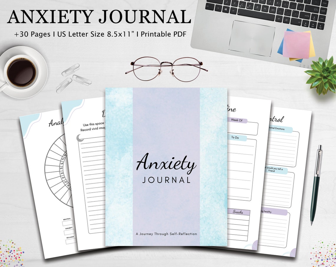 Anxiety Journal Printable, Self-care Workbook for Anxiety, Mental ...