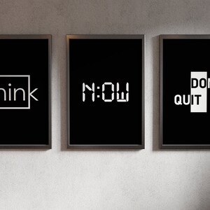 Think Now Don't Quit Print Set Motivational Message - Etsy