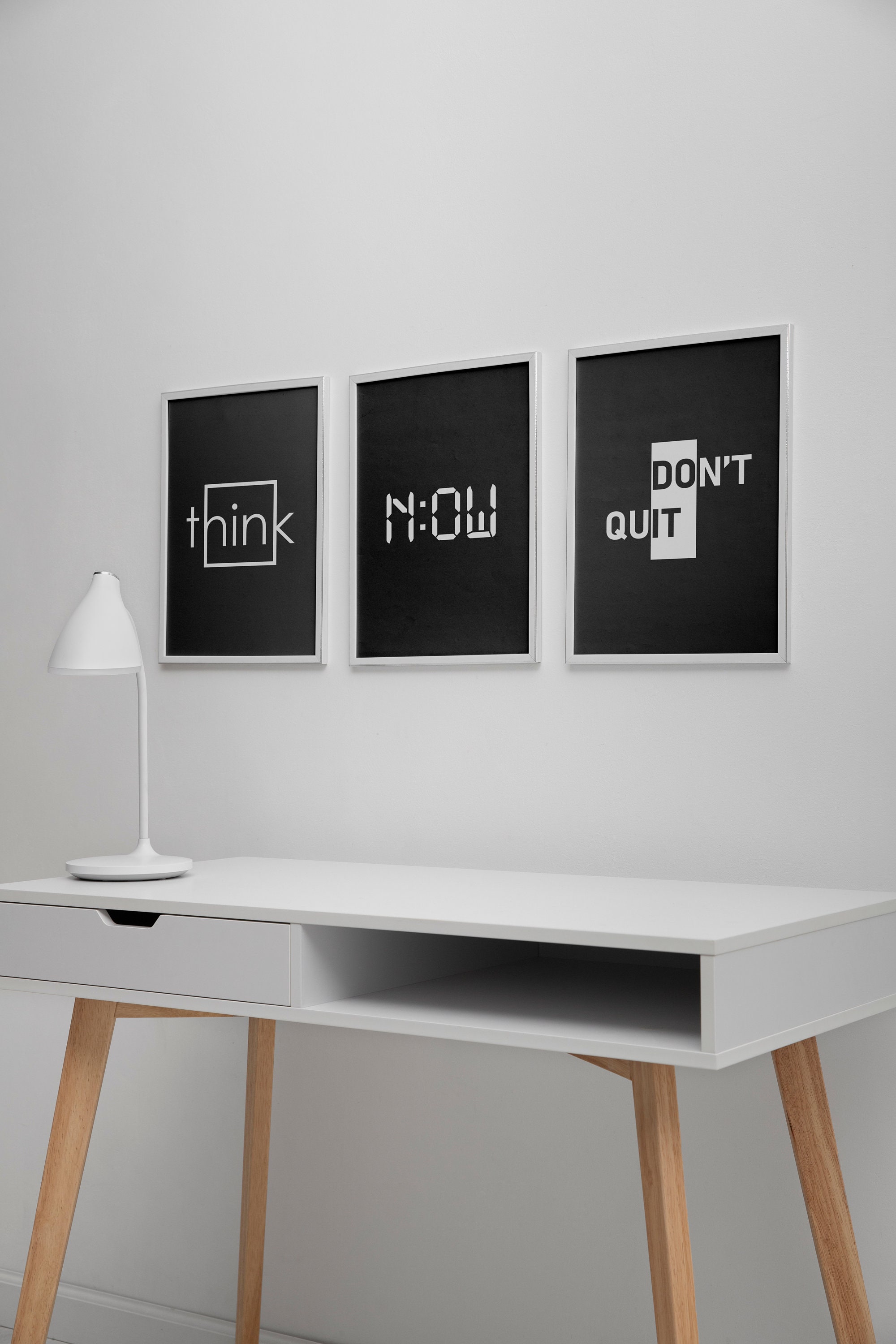 Think Now Don't Quit Print Set Motivational Message - Etsy