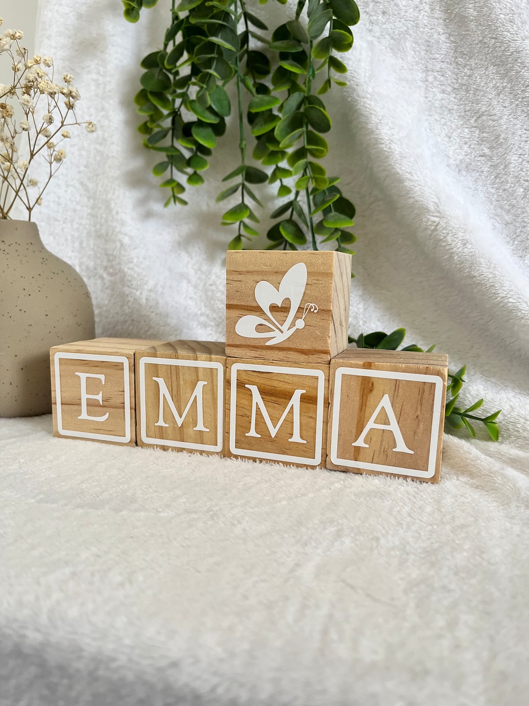 Personalized Wooden Cubes Name Lettering Decorative Blocks for Baby ...