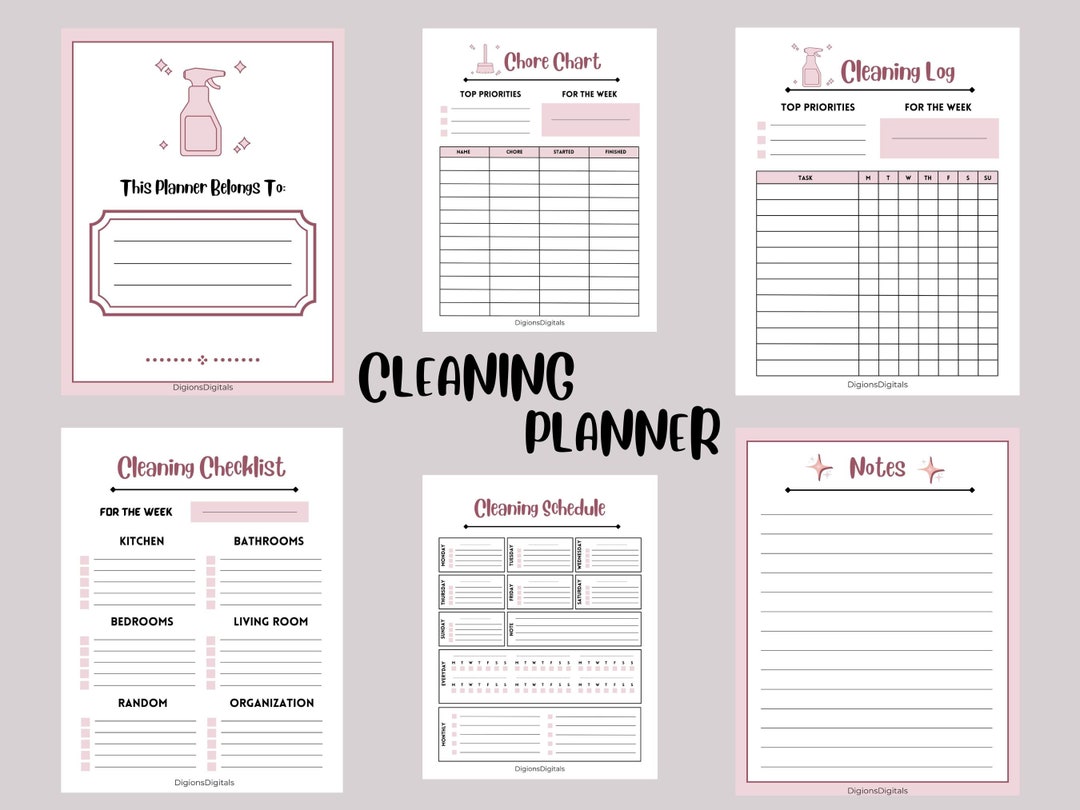 CLEANING PLANNER PRINTABLE Digital Planner Notion Planner - Etsy