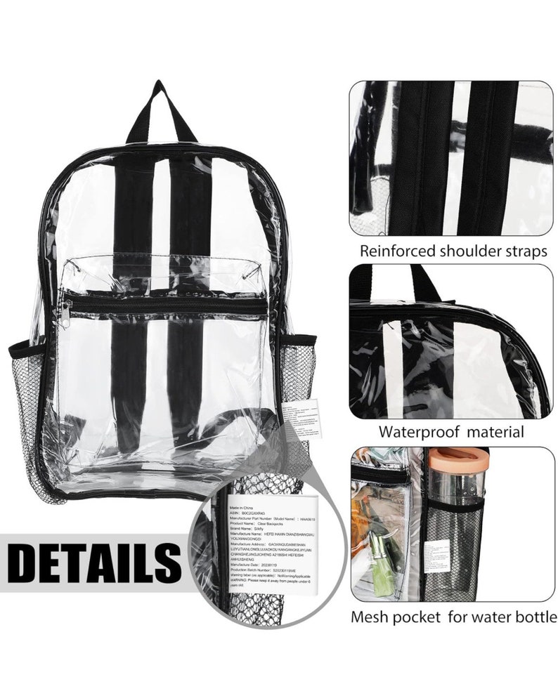 Custom Clear Backpack - Etsy