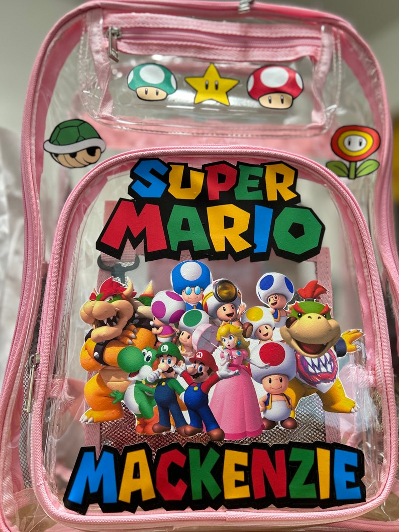 Super Mario Clear Custom Backpack - Etsy
