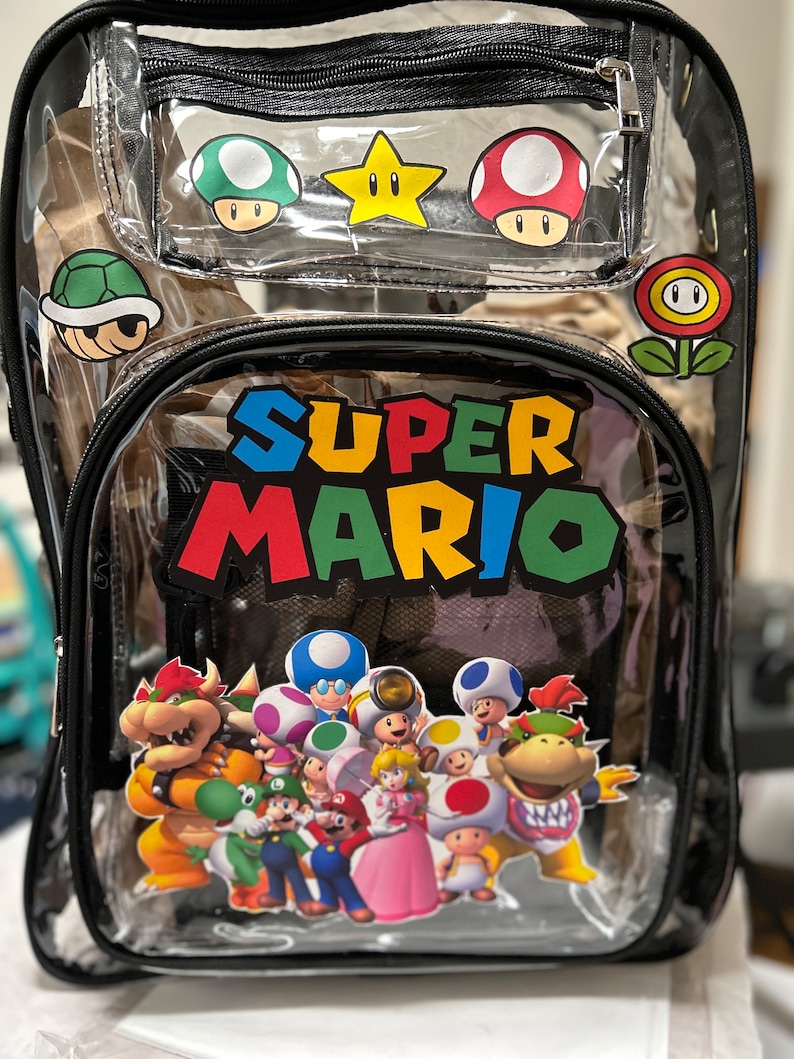 Super Mario Clear Custom Backpack - Etsy