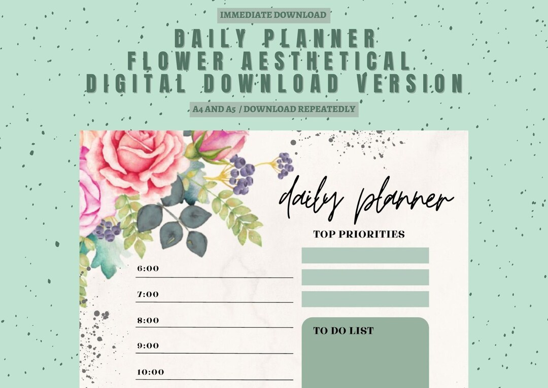 24 Hour Daily Planner Printable, Daily to Do List for Work / Personal ...