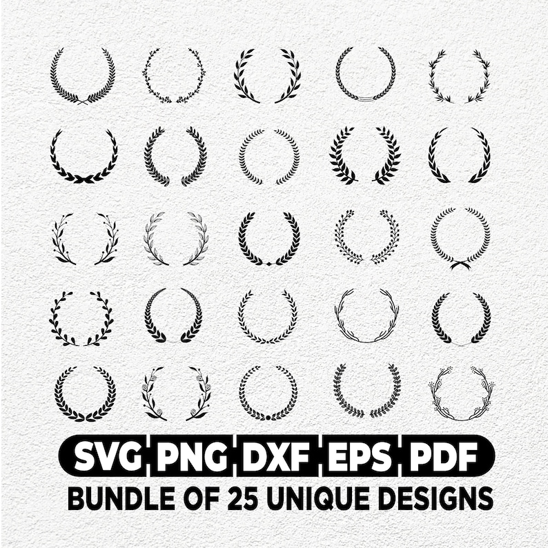 Wreath Svg Bundle, Floral Wreath Svg, Circle Svg Bundle, Laurel Wreath ...