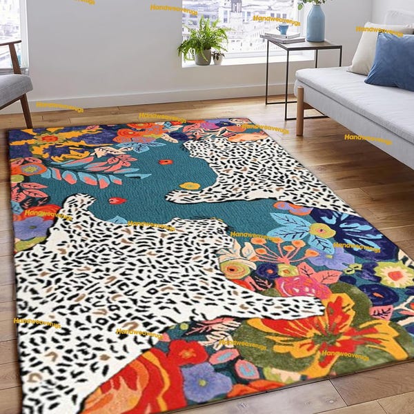 Large Leopard Area Rug - Etsy UK