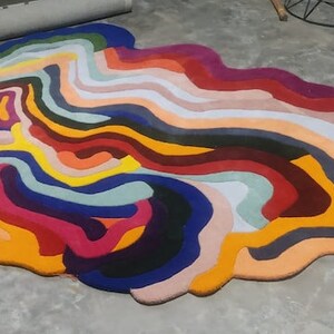 Irregular Shape Rug Alternative Pile Handmade Unique Rug for - Etsy