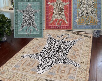 Hand-tufted Wool Leopard Rug: Animal Print Area Rug - Etsy
