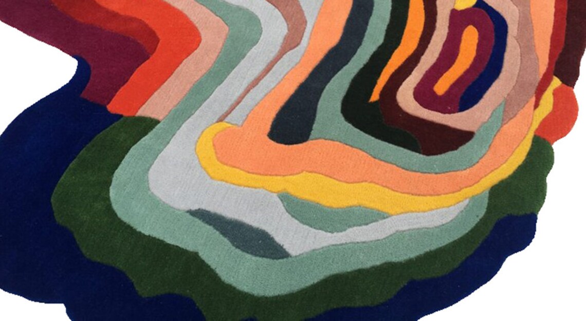 Irregular Shape Rug Alternative Pile Handmade Unique Rug for Living ...