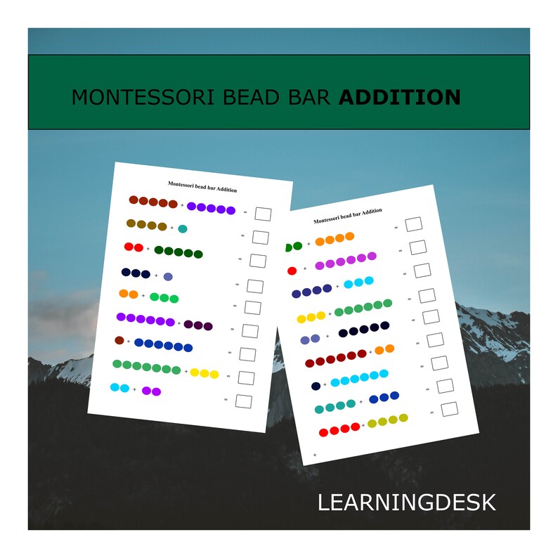 Montessori Bead Bar Addition Worksheets, Montessori Kindergarten Math ...