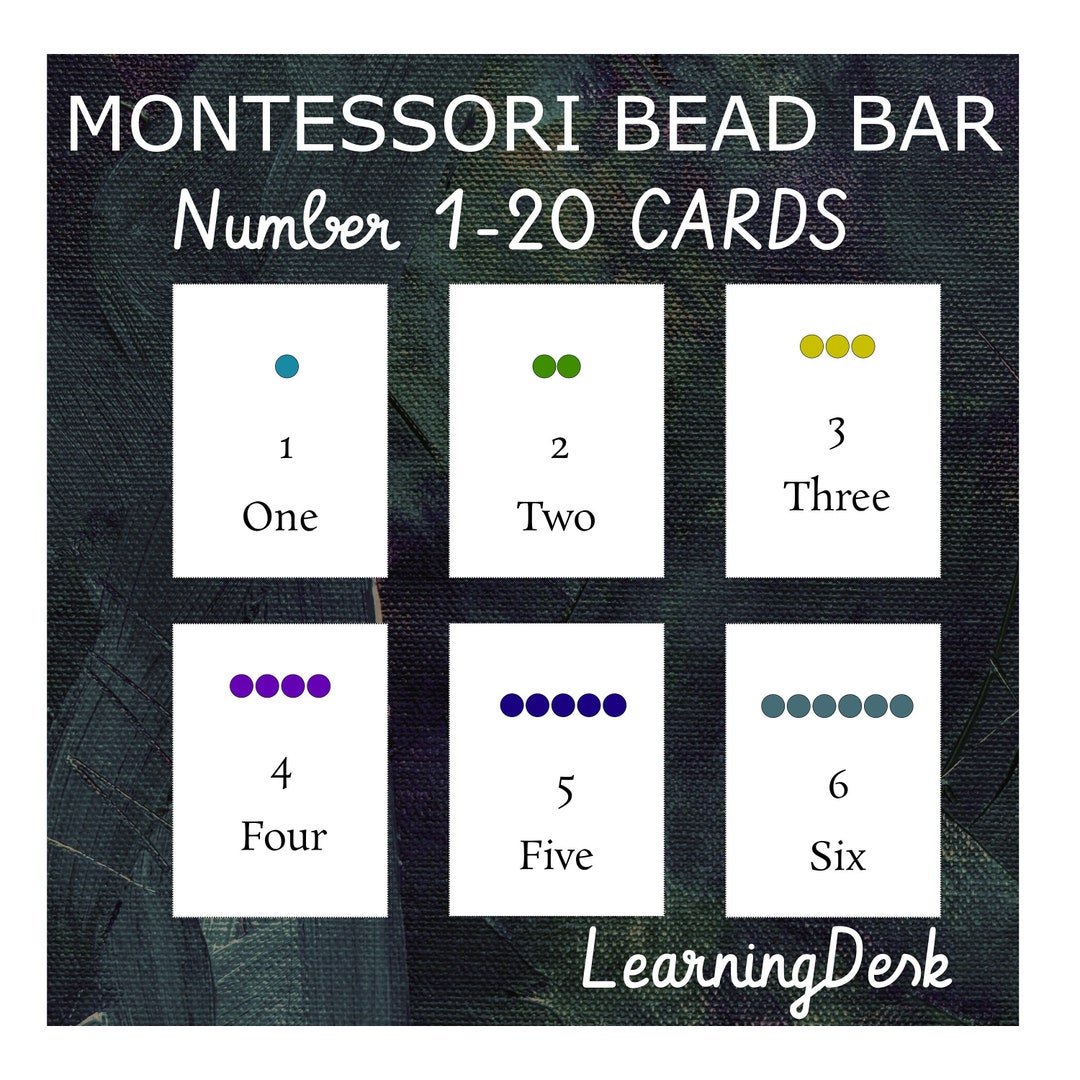 Montessori Beads Number Flash Counting Cards, Math Preschool Counting ...
