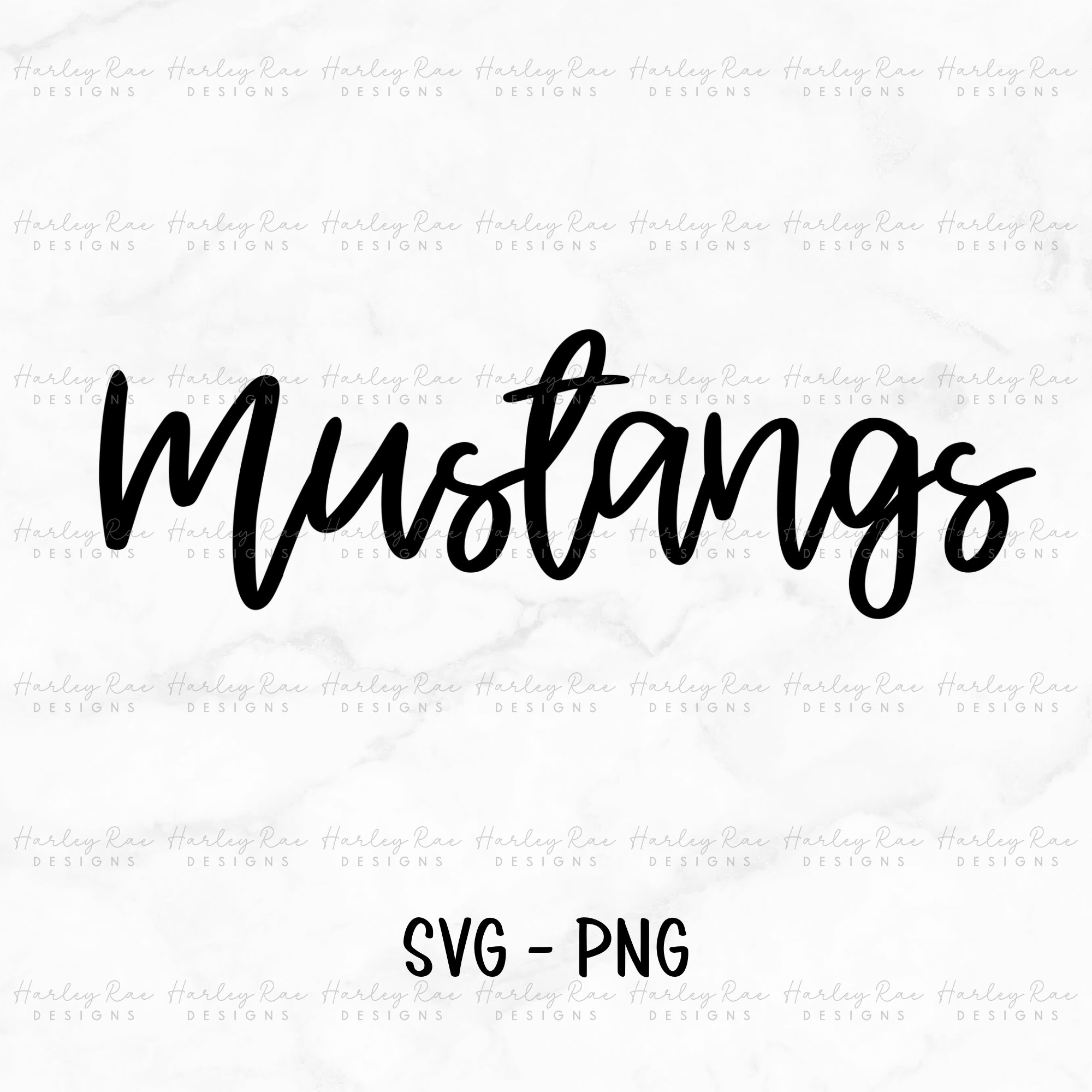 Mustangs Team Name SVG PNG - Uppercase & Lowercase Script Svg Png ...