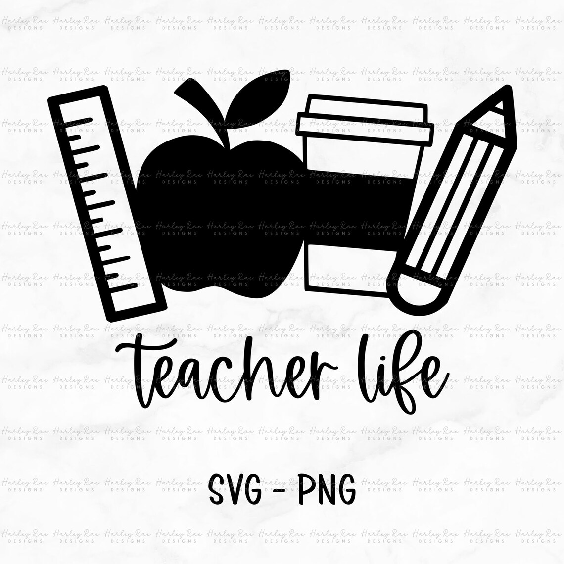 School Items SVG PNG Teacher Life Svg Png Designs School Designs Svg ...