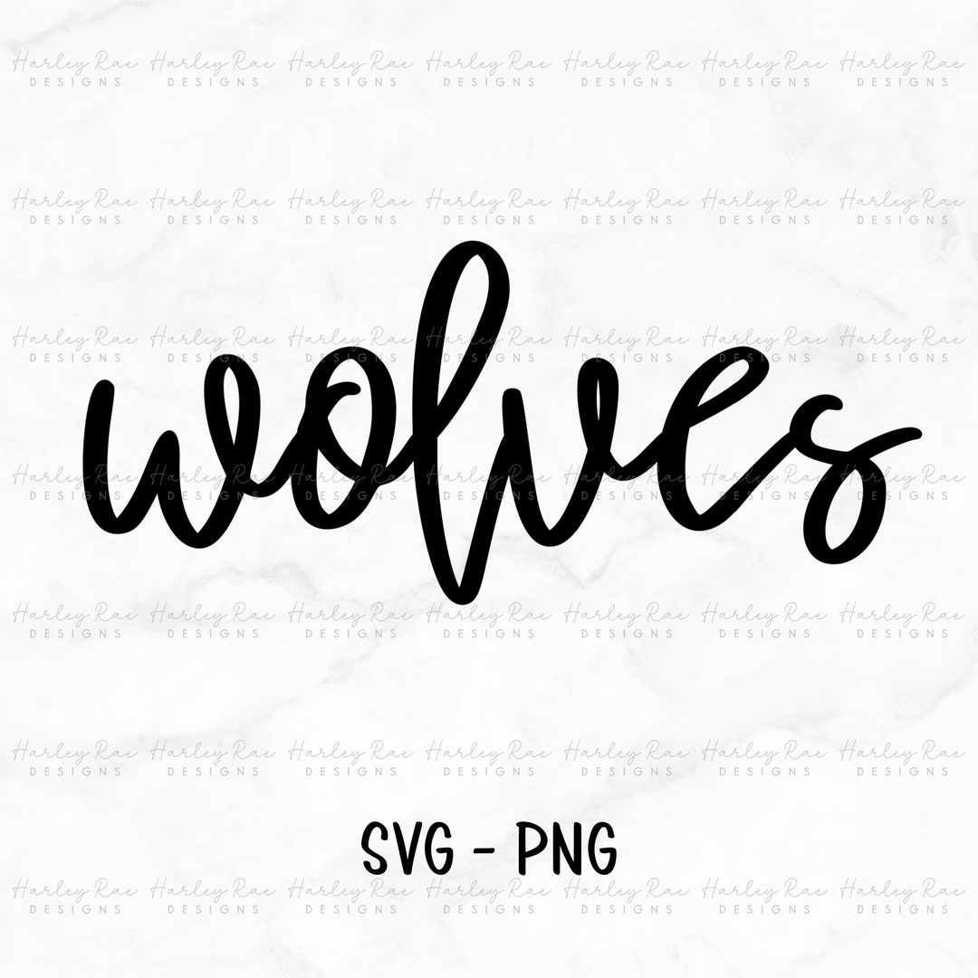 Wolves Team Name SVG PNG - Uppercase & Lowercase Script Svg Png -mascot ...