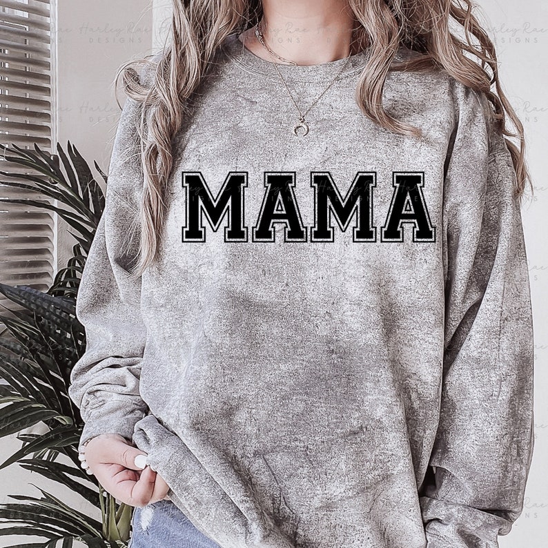 Mama Block Font SVG PNG: Athletic Outline Design (digital Download) - Etsy