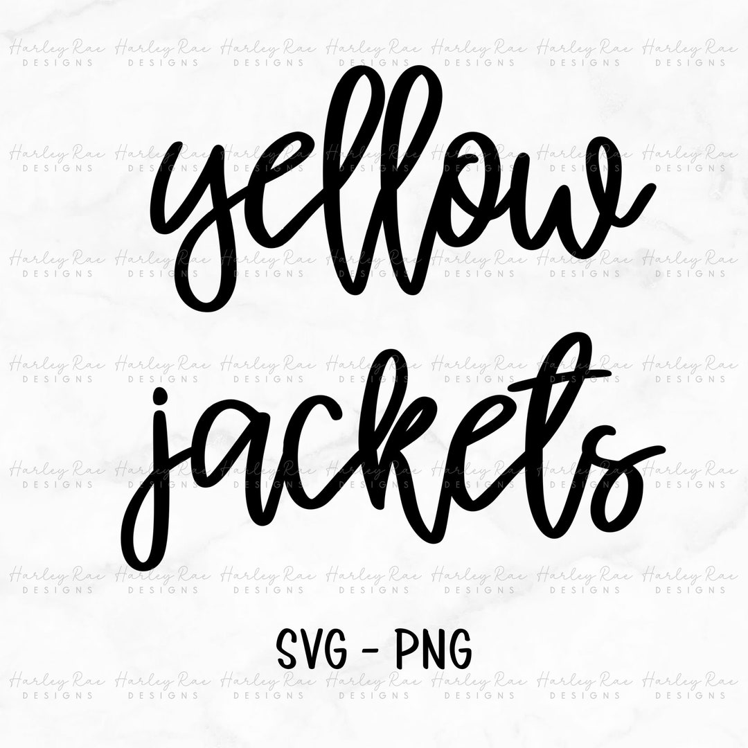 Yellow Jackets Team Name SVG Png-uppercase & Lowercase Script Svg Png ...