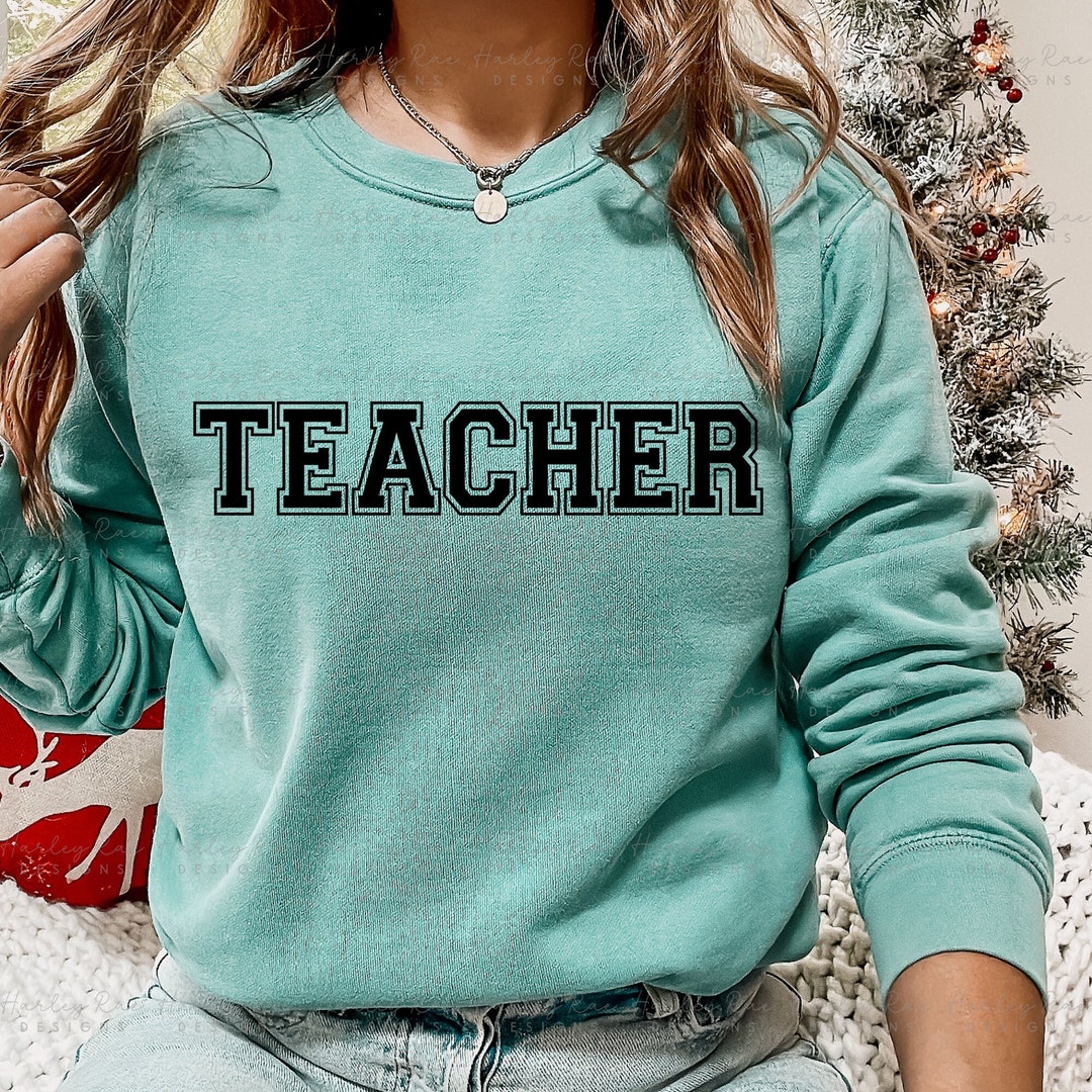 Teacher Block Font SVG PNG: Athletic Outline Design (digital Download ...