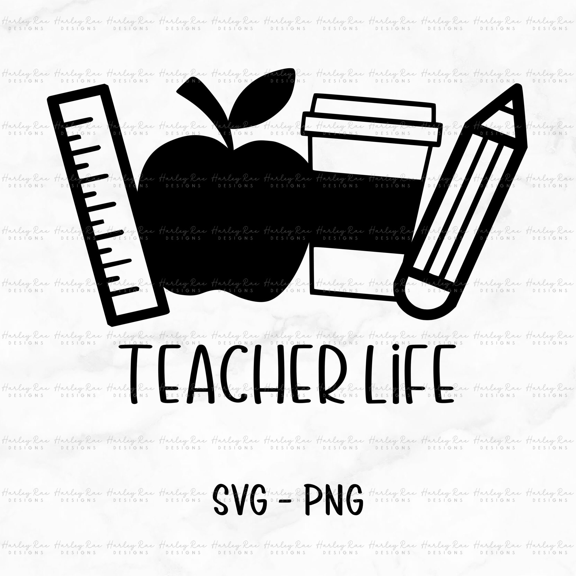 School Items SVG PNG Teacher Life Svg Png Designs School Designs Svg ...