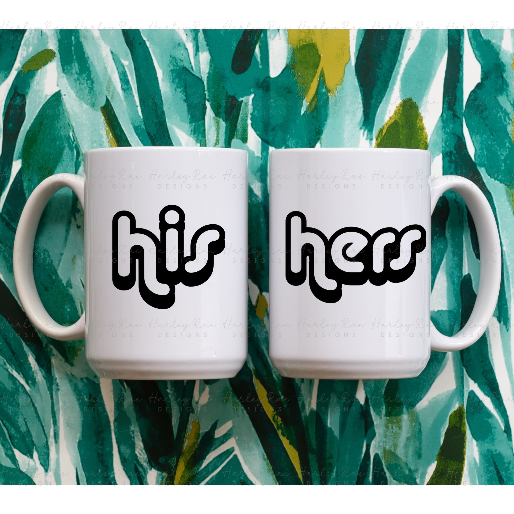 Retro His and Hers SVG PNG Couples Svg Png Designs Newlyweds Svg Png ...