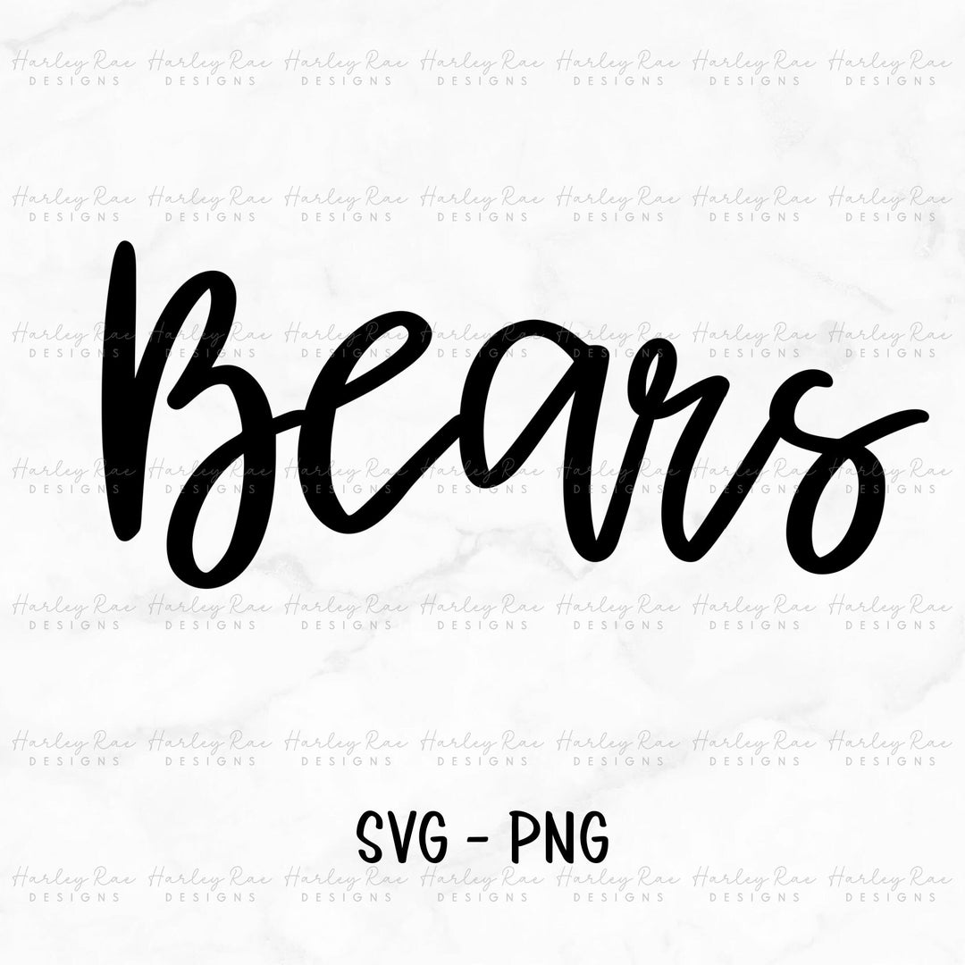 Bears Team Name SVG PNG - Uppercase & Lowercase Script Svg Png - Mascot ...