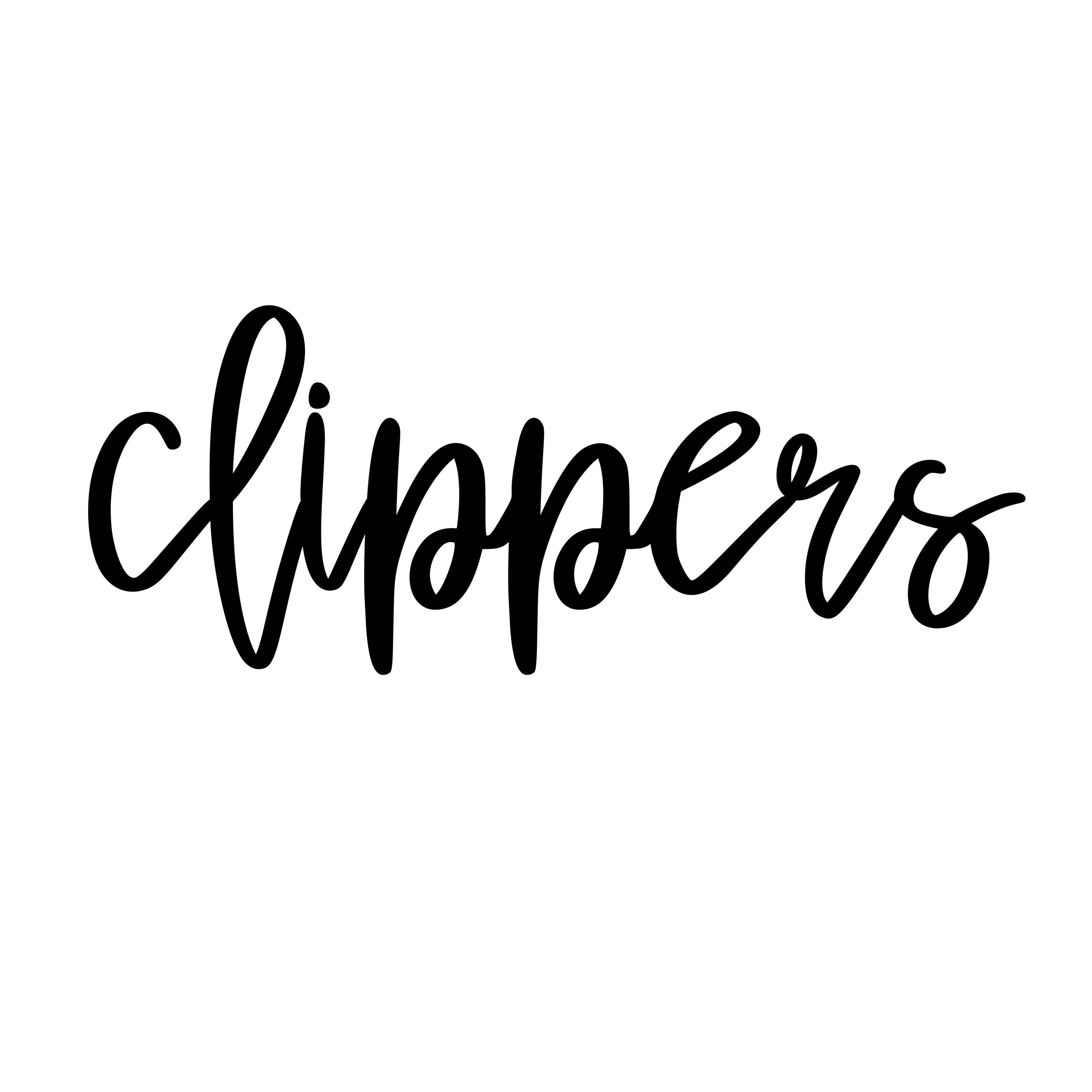 Clippers Team Name SVG PNG - Uppercase & Lowercase Script Svg Png ...