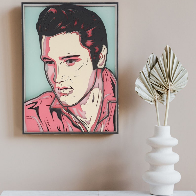 Elvis Presley 3d Wall Decor, DIY Portrait Paint Kit, Wooden Celebrity ...