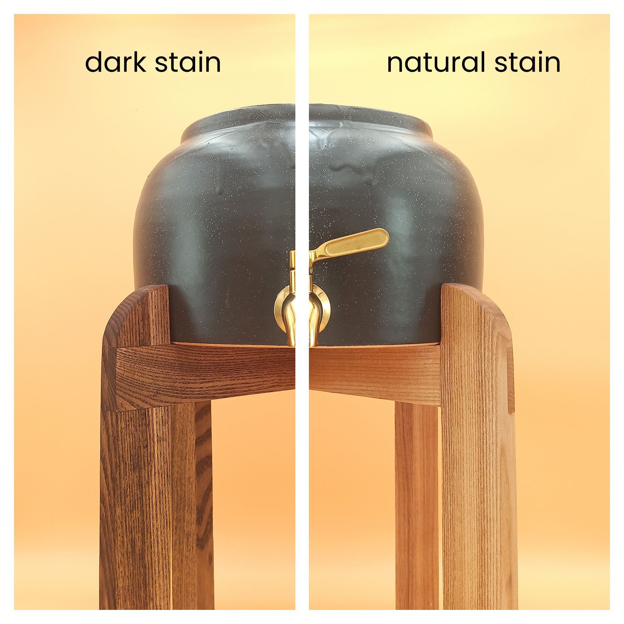 5 Gallon Bottle Ceramic Water Dispenser on Wood Stand in Spectra Color ...