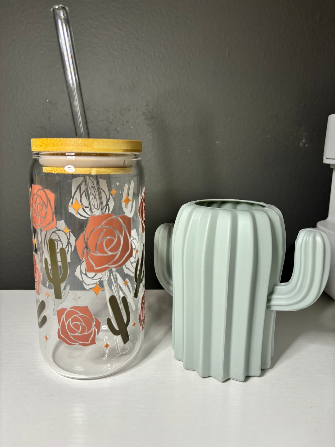 Cactus and Roses Libby 16oz Uvdtf Design, Roses, Como La Flor Vibes ...