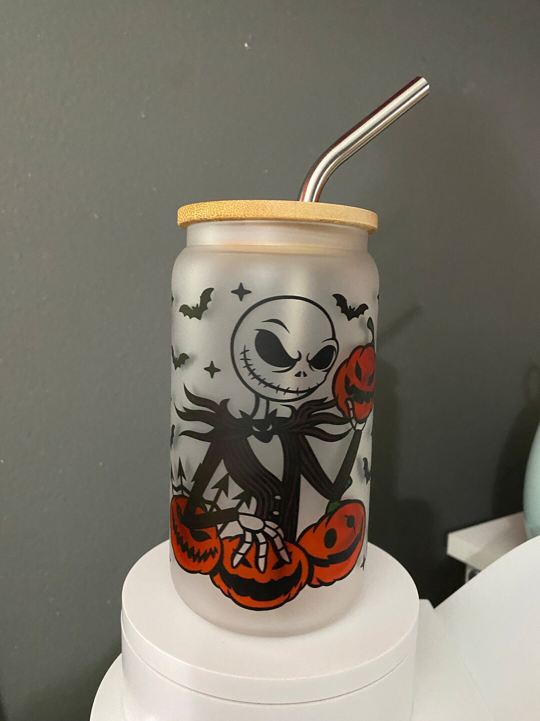 Jack Skellington Frosted Glass Libby 16oz, Sublimation Design ...