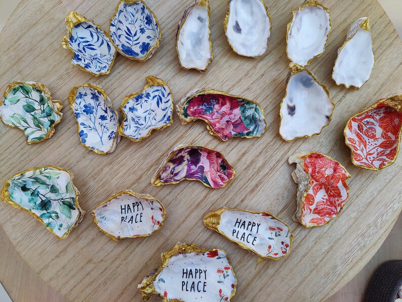 Oysters | Decoupage | Oyster Shells | Shells | Handmade Oyster Shells ...