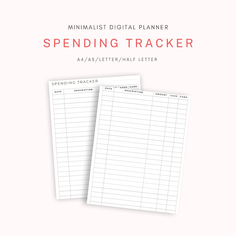 Spending Tracker Printable, Money Tracker, Expense Tracker, Financial ...