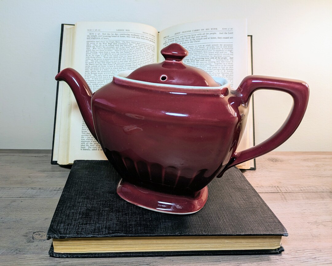 Vintage Hall Pottery Maroon Hollywood Teapot, 1930's-1970's - Etsy
