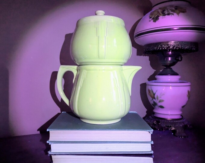 5 SHIPPING: Vintage Hall Pottery Uranium Glaze Jordan Drip Coffee Pot ...