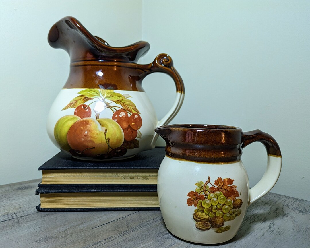 Vintage Mccoy Fruit Festival Pitchers, Large and Small, 1974 - Etsy