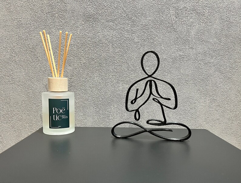 Line Art Zen Praying Human Decoration to Stand up for Shelves ...