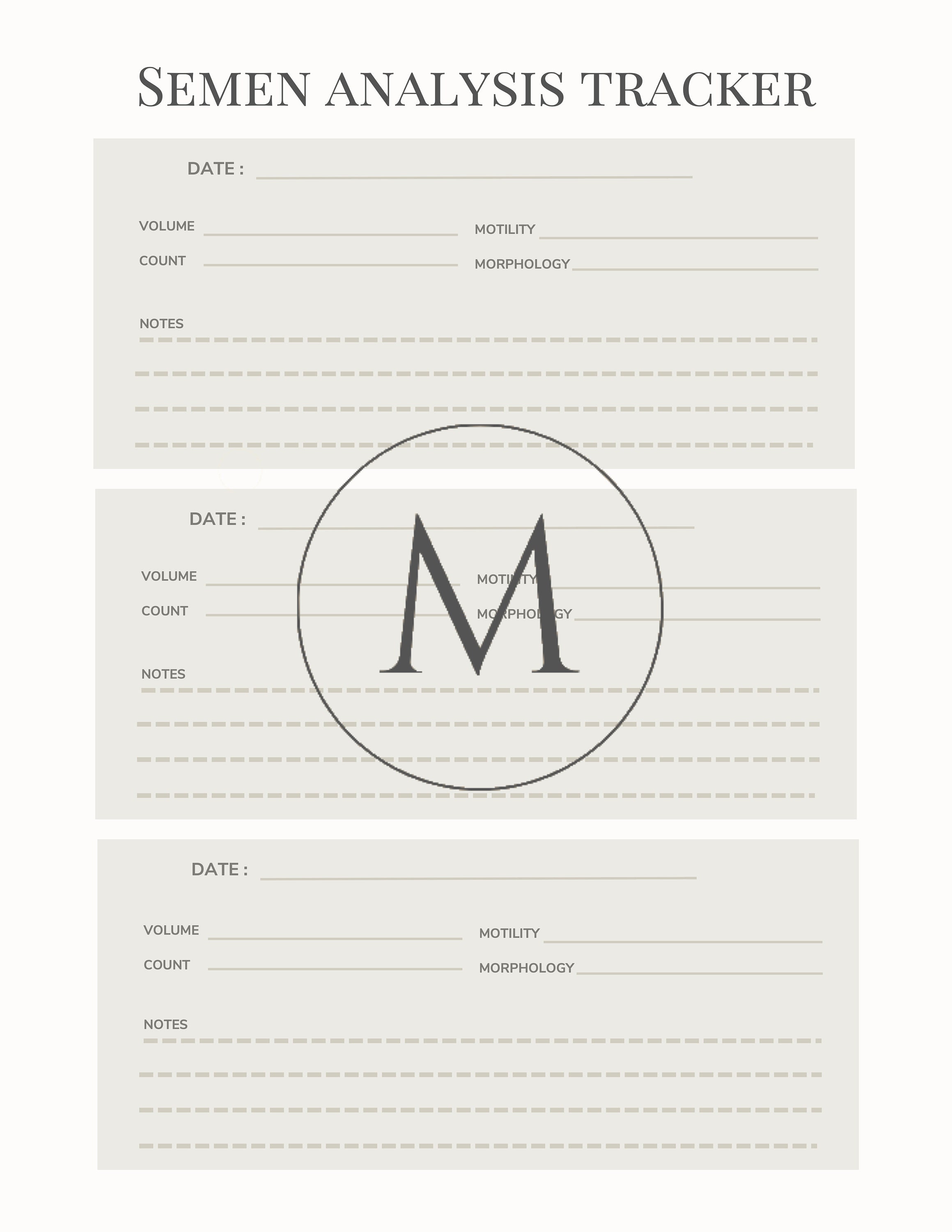 IUI Cycle 1 Tracking Packet Digital Download fertility Tracker neutral ...