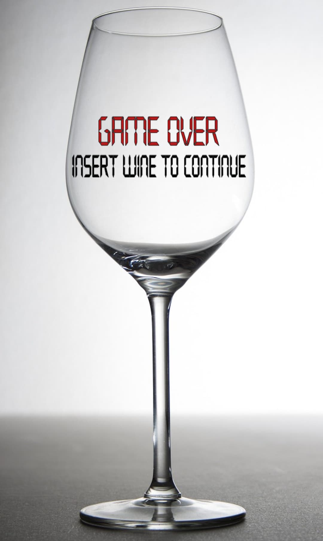 Video Game Wine Glass - Game Over Glass - Gamer Gift - Stemmed ...
