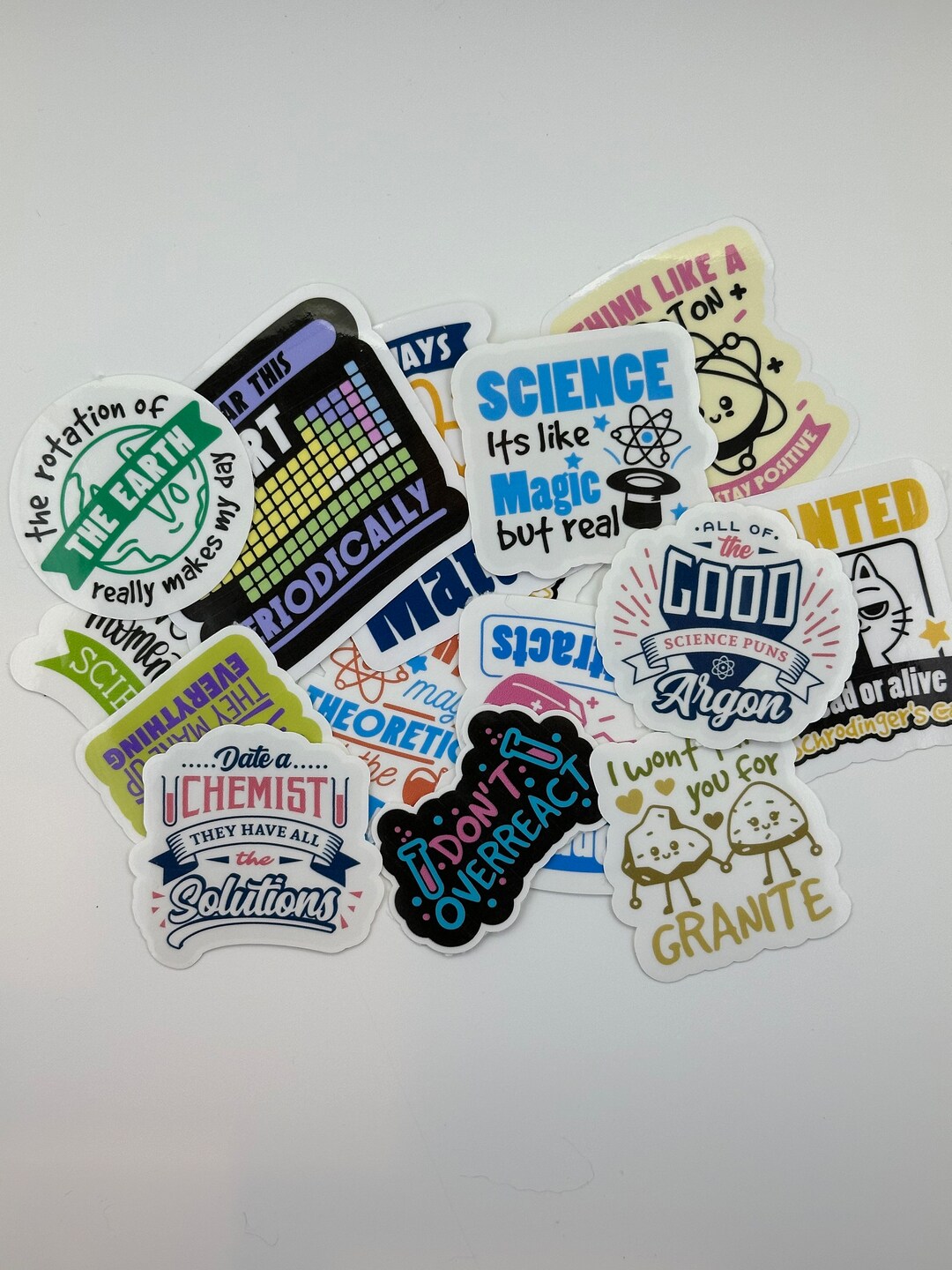5-20 Science Puns Sticker Packs, Laptop, Water Bottle, Every Day, Vinyl ...