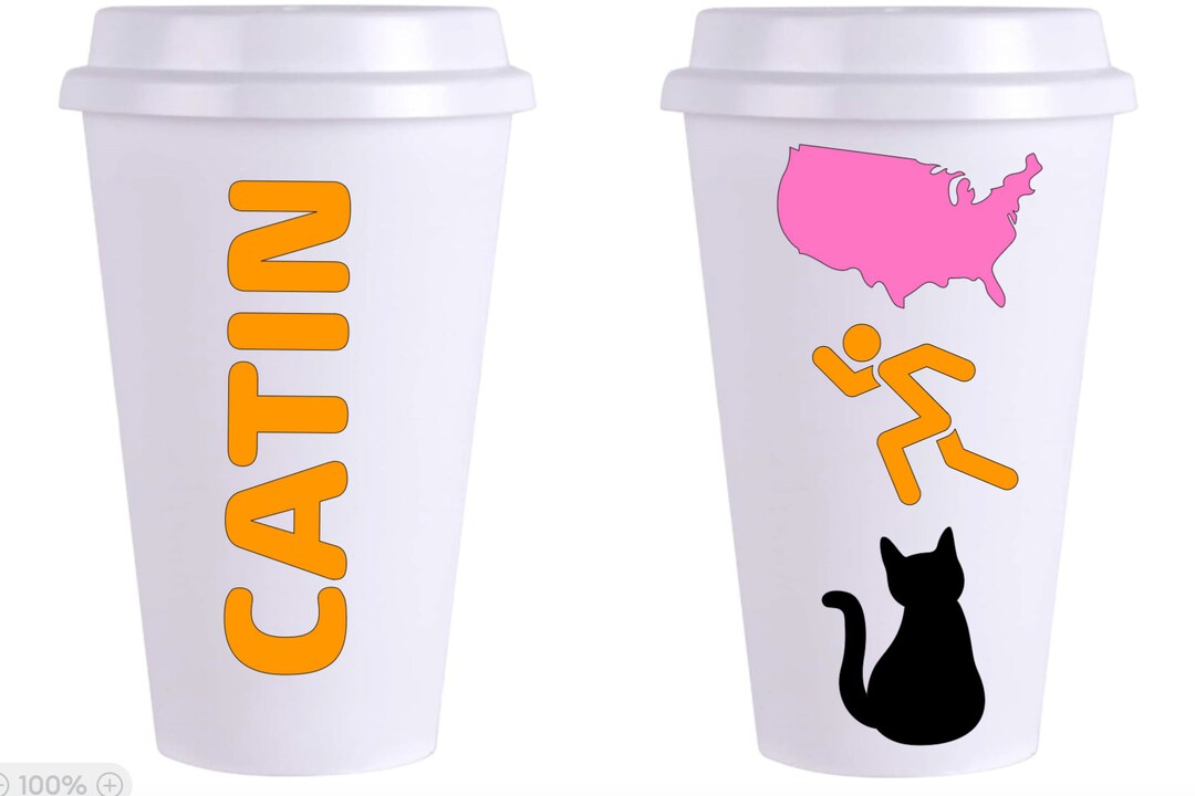Cat Coffee Cup, Dunkin Donuts Themed Cup, Reusable Cup, Iced Tumbler ...