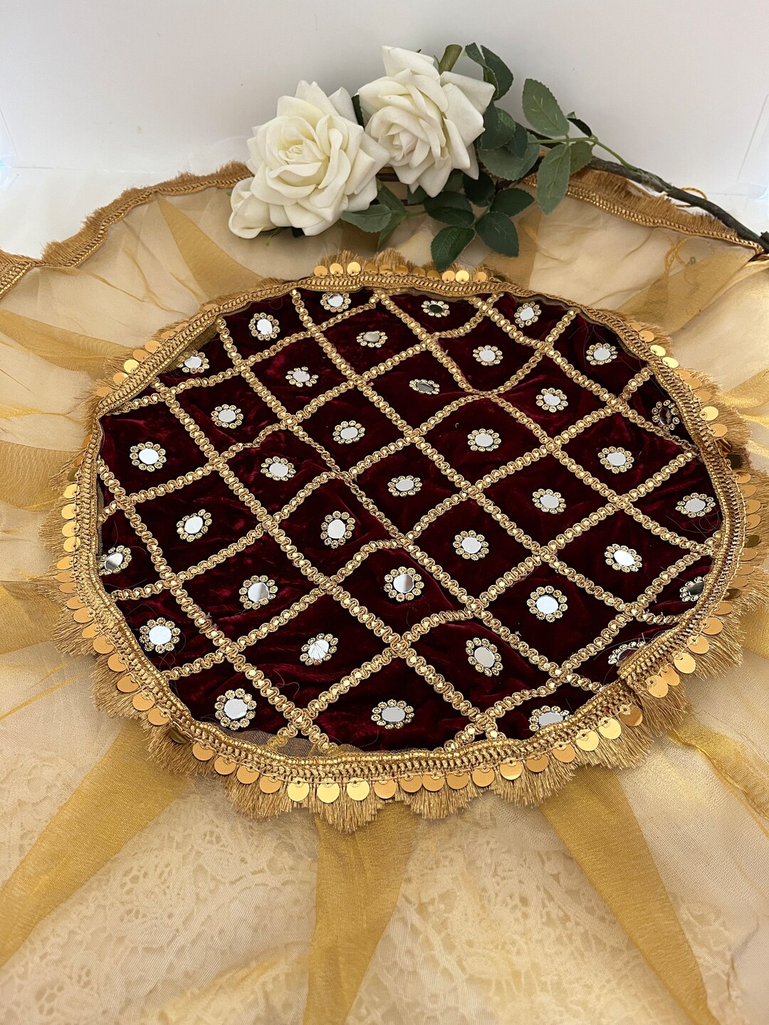 Indian Ramaal Tray Shagun Thali Wedding Accessories Decorative Temple ...