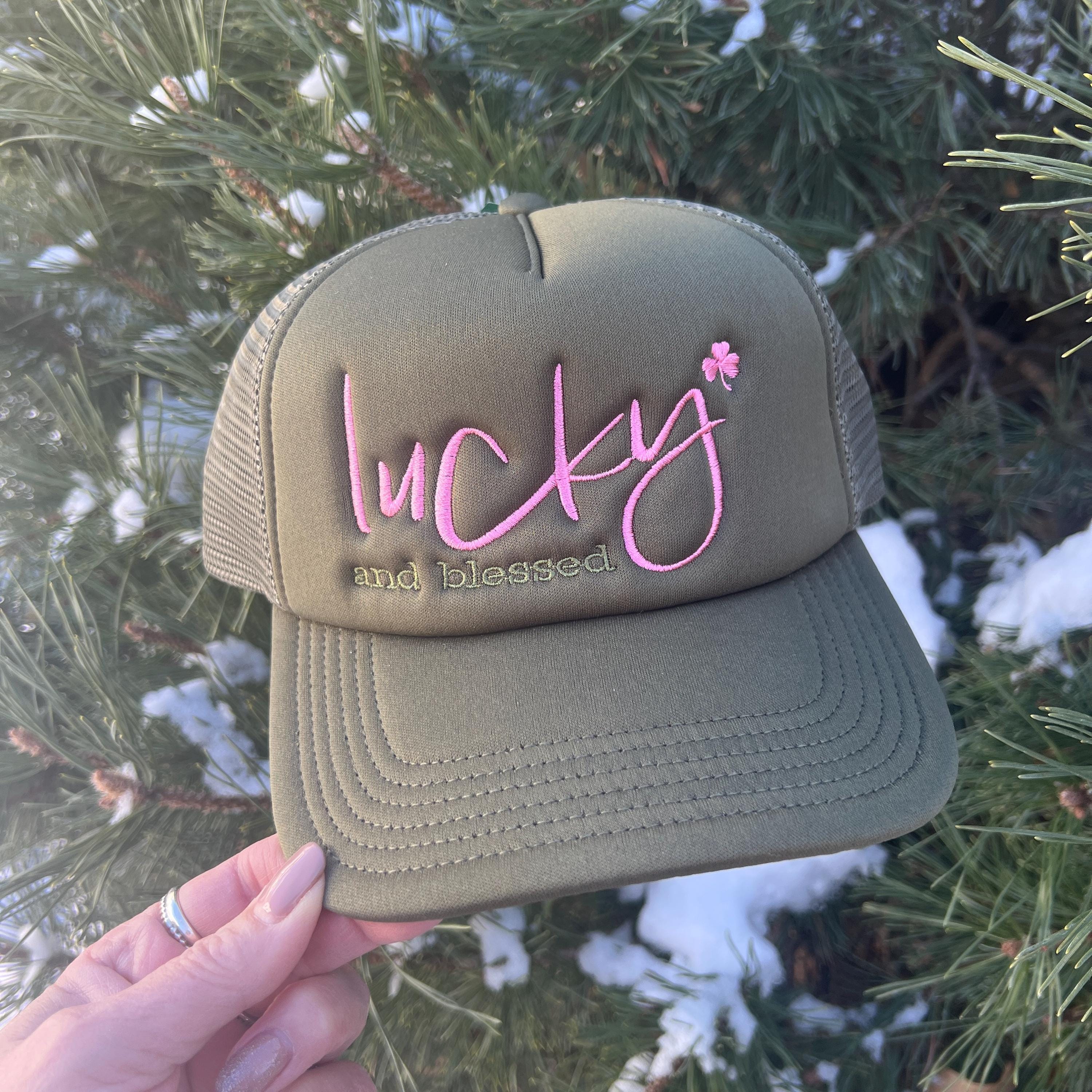 Lucky and Blessed Embroidered Hat / Trucker Hat / Southern Gal / Trendy ...