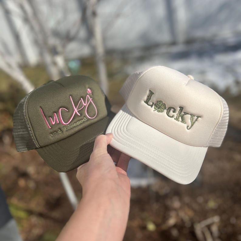Lucky and Blessed Embroidered Hat / Trucker Hat / Southern Gal / Trendy ...