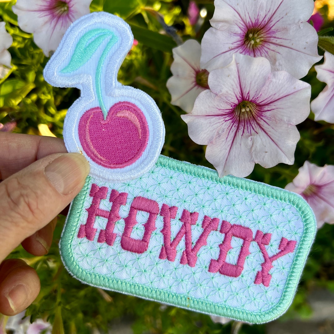 Howdy and Cherry Coquette Hat Patch Combo Embroidered / Iron on ...